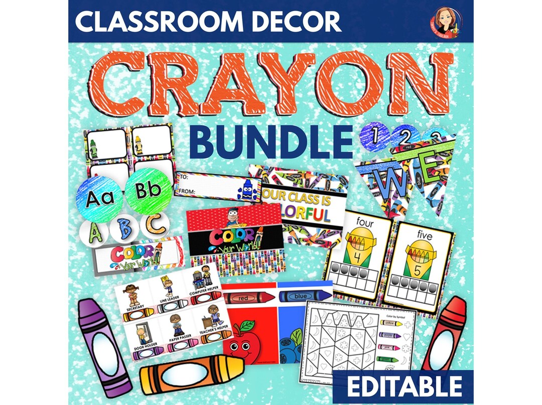 Crayon Classroom Decor Bundle, Crayon Theme Bulletin Board, Posters ...