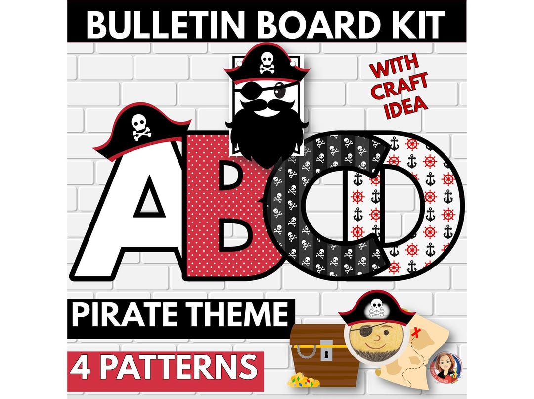 Pirate Classroom Decor Bulletin Board Kit, Bulletin Board Printable ...