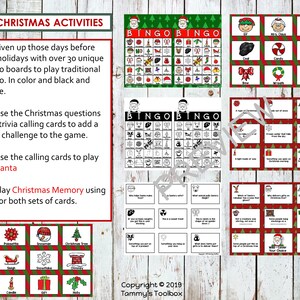 Printable Christmas and Holiday Party Activities Bingo Game - Etsy
