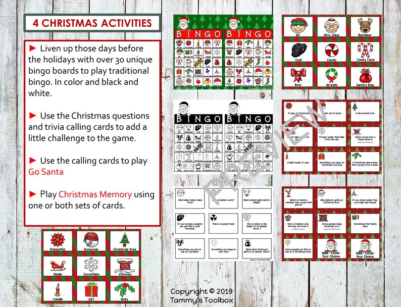 Printable Christmas and Holiday Party Activities Bingo Game - Etsy