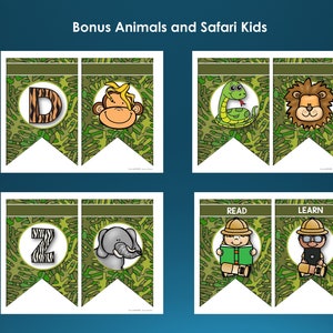 Jungle Safari Theme Classroom Decor Growth Mindset Banners, Bulletin ...