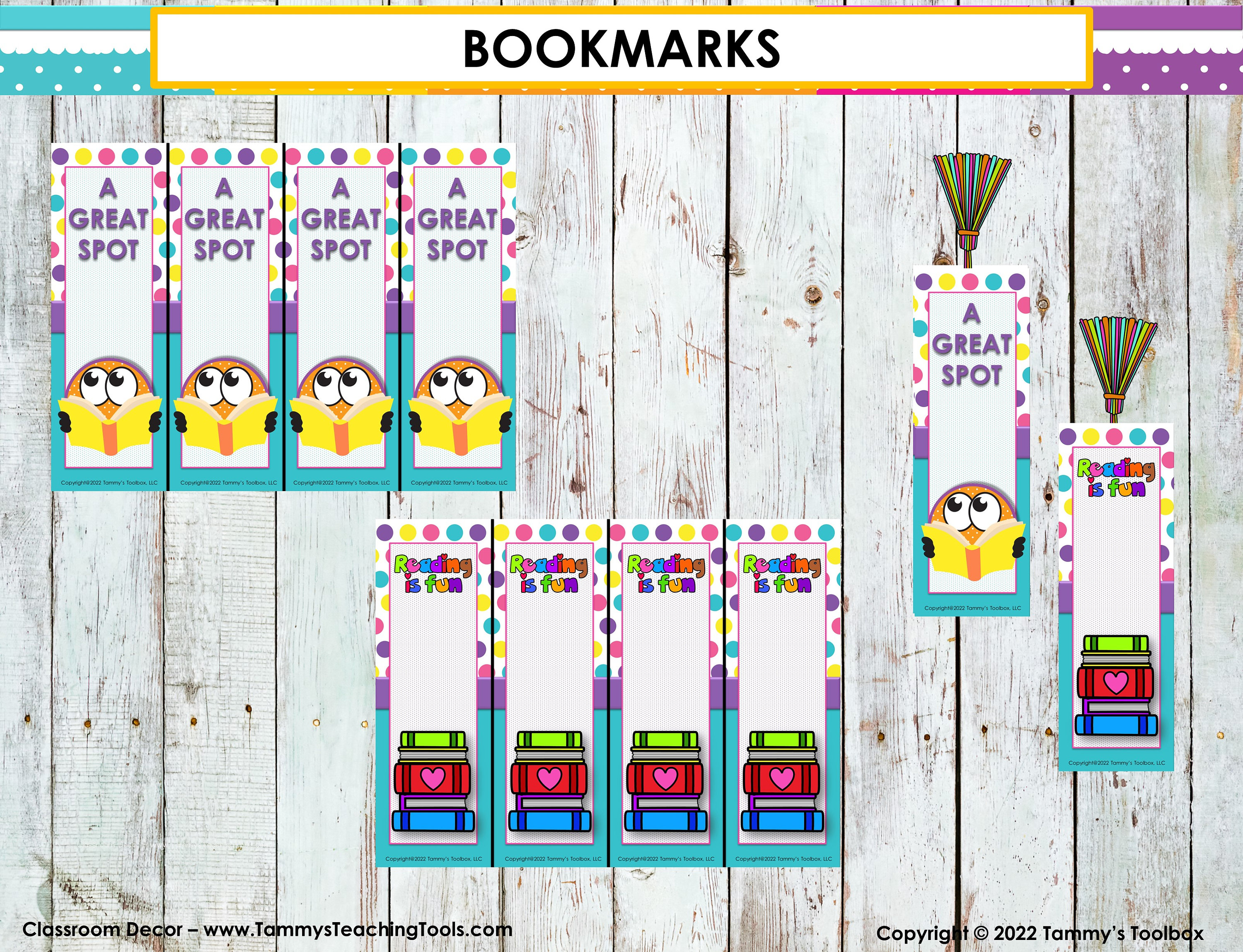 Classroom Library Genre Posters and Book Care in Polka Dots - Etsy