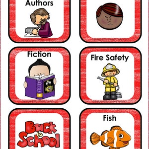 Classroom Library Book Bin Labels in Colorful Brights, Colorful Rainbow ...