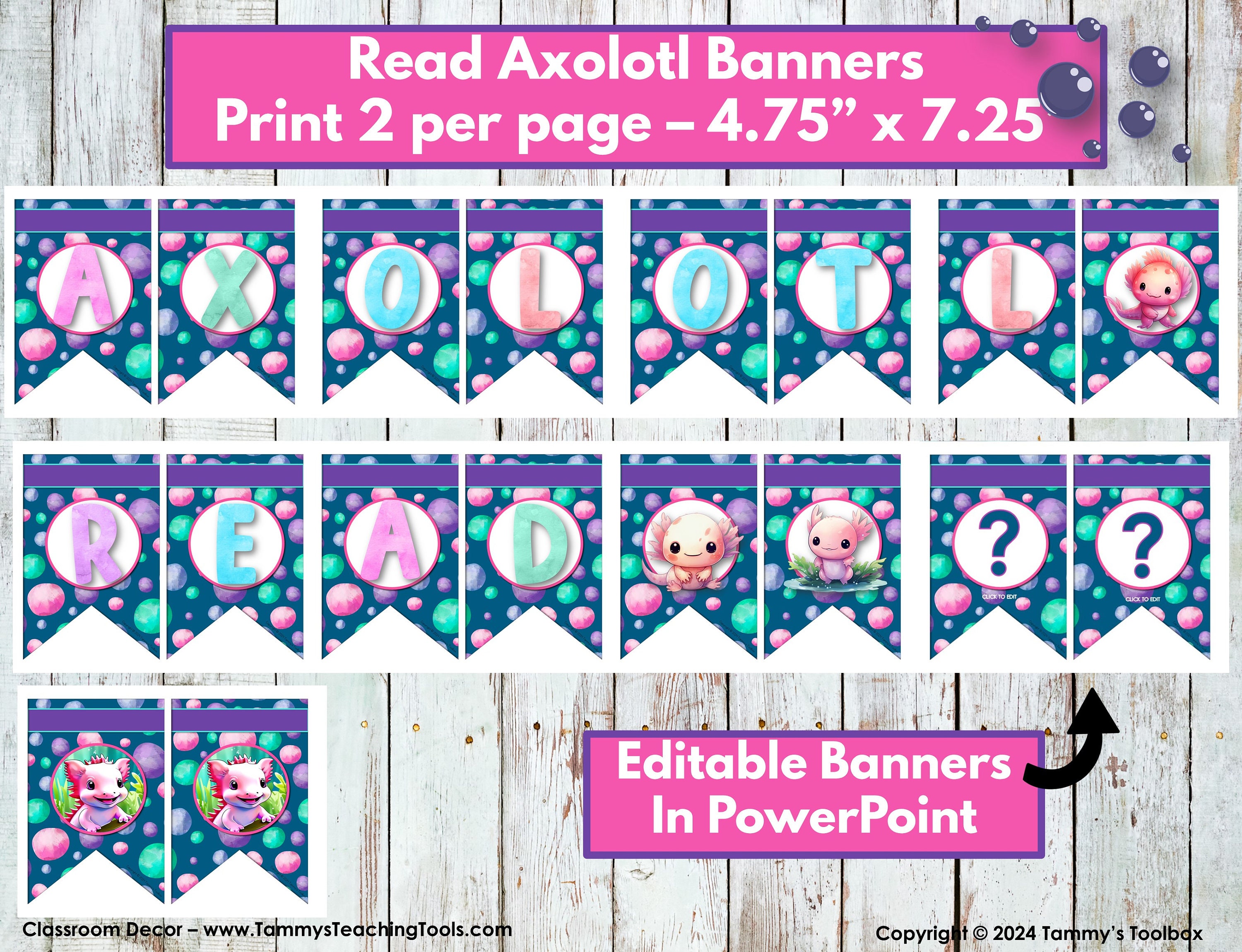 Axolotl Bulletin Board Kit, Classroom Reading Decor, Axolotl ...