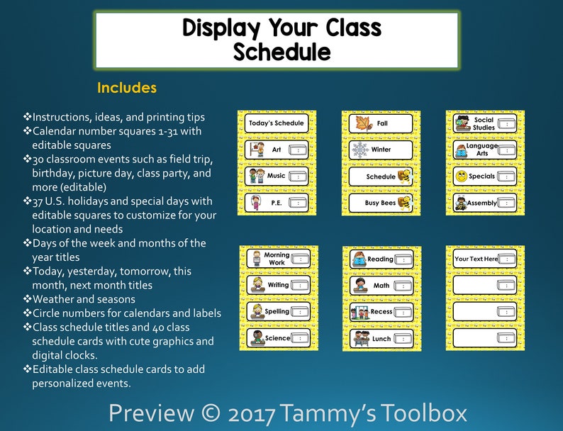 Bee Classroom Decor Calendar and Class Schedule, Bee Theme Classroom ...