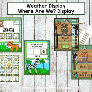 Jungle Safari Decor Calendar and Class Schedule Editable, Safari ...