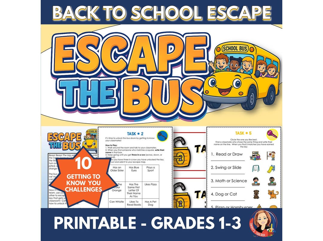 Back to School Escape Room Game for Kids | Printable Icebreaker ...