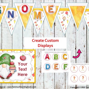 Gnome Back to School Bulletin Board and Getting to Know Me Activities ...