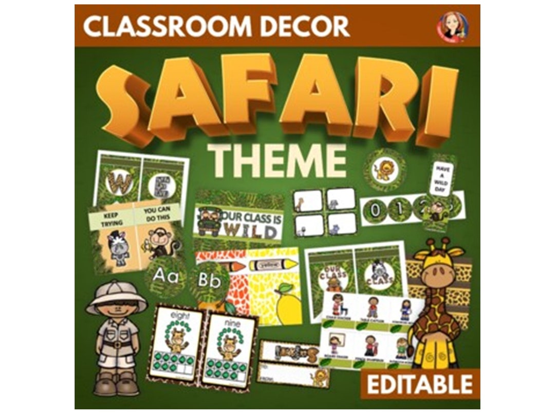 Editable Safari Jungle Theme Classroom Decor Printables, Growth Mindset ...