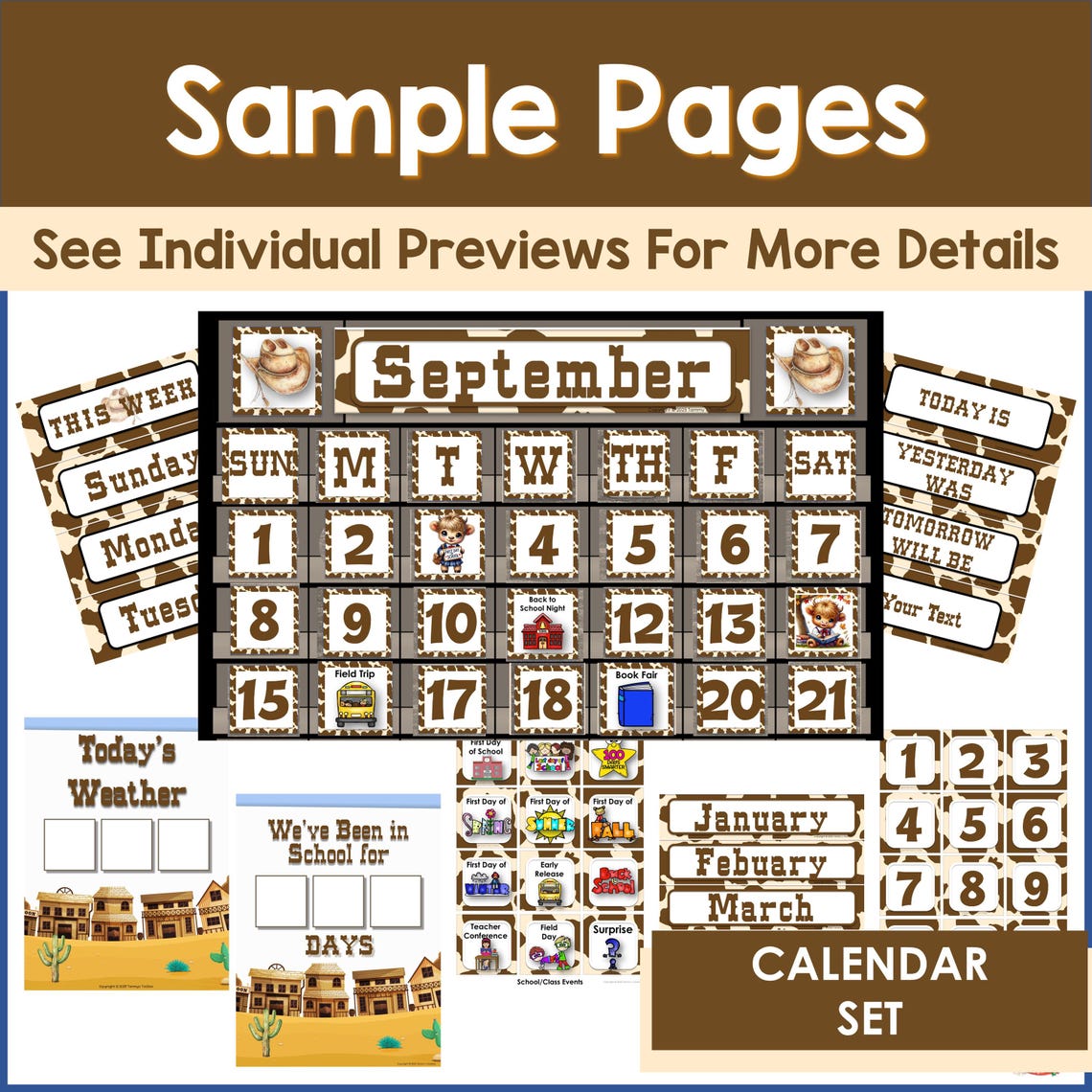 Editable Wild Western Classroom Decor Bundle | Highland Cow Theme ...