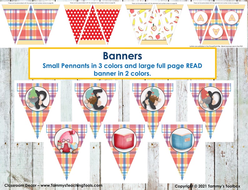 Gnomes at School Classroom Decor Kit and Activities, Colorful Gnome ...