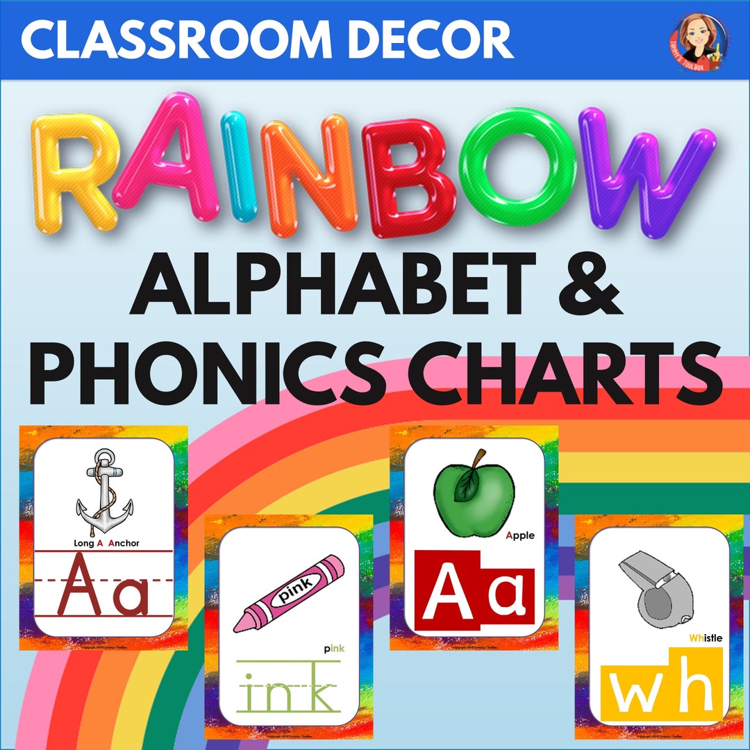 Printable Rainbow Alphabet and Phonics Posters, Phonics Anchor Charts ...