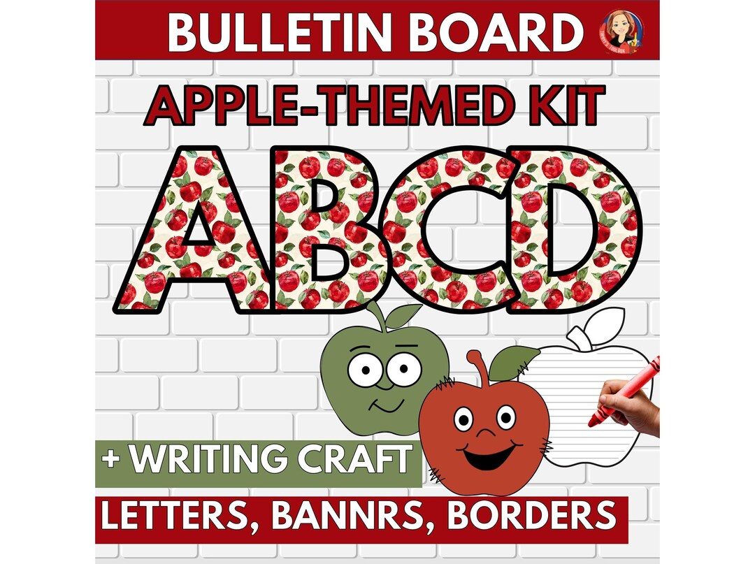 Fall Apples Bulletin Board Kit, Autumn Apples Bulletin Board Letters ...