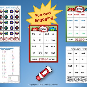 Editable Sight Word Bingo Game Set for High-frequency Words - 30 Unique ...