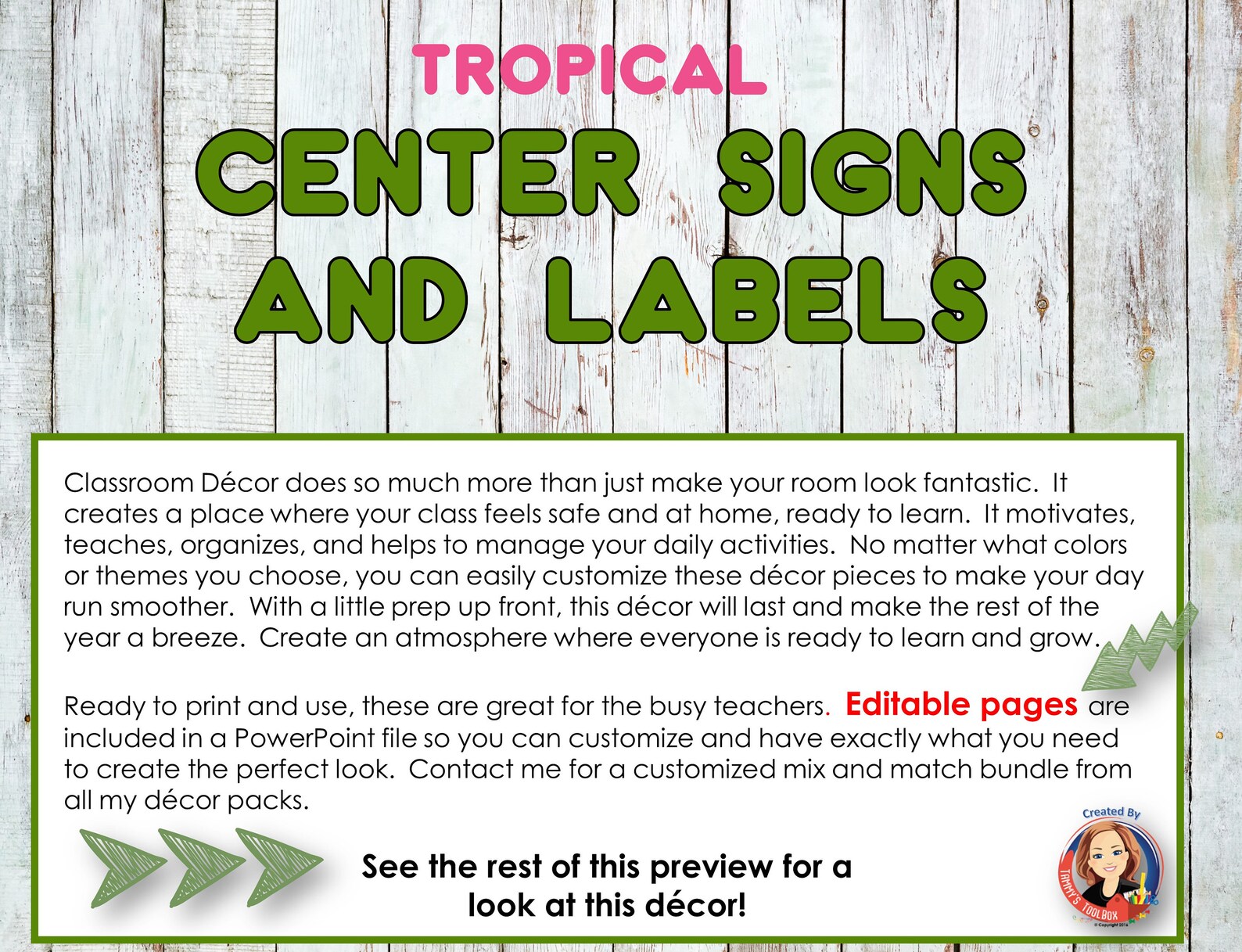 Editable Classroom Centers Labels in Tropical Theme, Printable Tropical ...