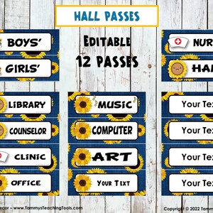 Sunflower Classroom Schedule Set, Editable Decor, Sunflower Classroom ...