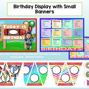 Crayon Classroom Decor, Printable and Editable Crayon Theme Display ...