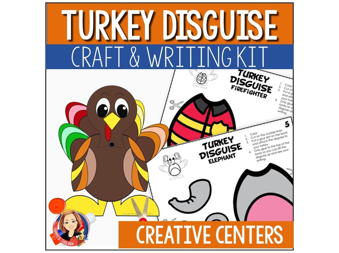 Disguise a Turkey Craft, Thanksgiving Craft Kit, and Writing Activities ...