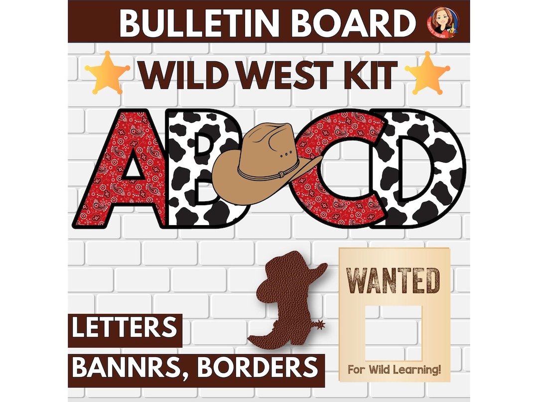Wild West Classroom Decor Bulletin Board Kit, Western Bulletin Board ...