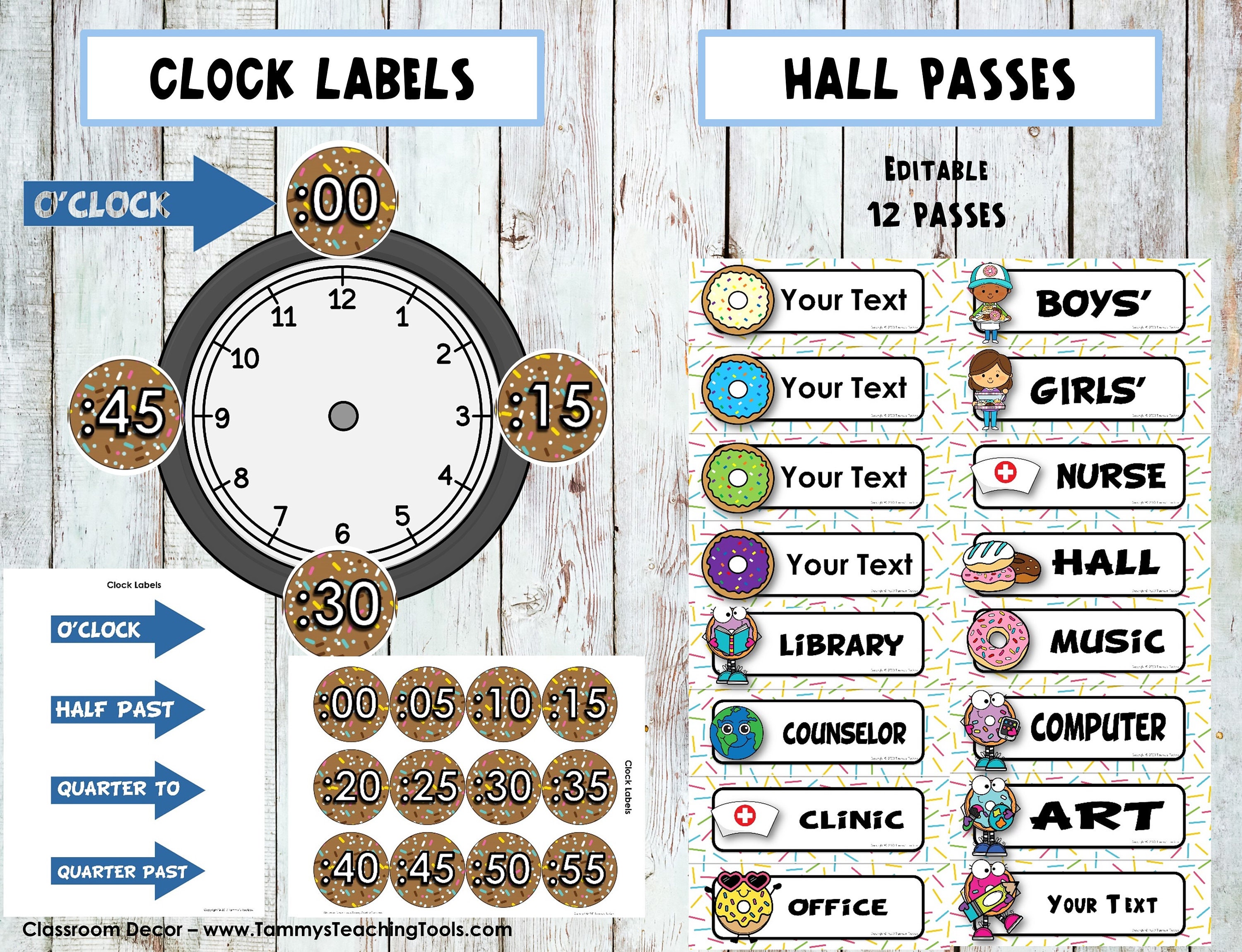 Donut Theme Classroom Schedule and Management Decor, Donut Classroom ...