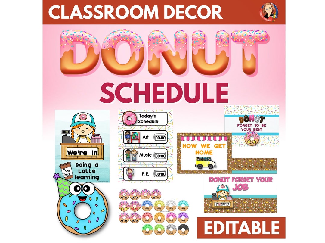 Donut Theme Classroom Schedule and Management Decor, Donut Classroom ...