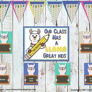 Llama Classroom Decor Bundle Editable, Llama Theme Classroom Bulletin ...