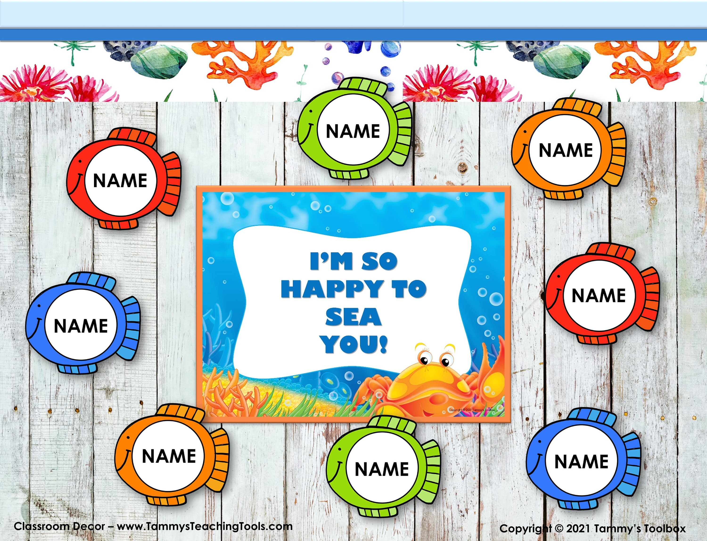 Ocean Under the Sea Theme Classroom Decor, Sea Life Bulletin Board ...