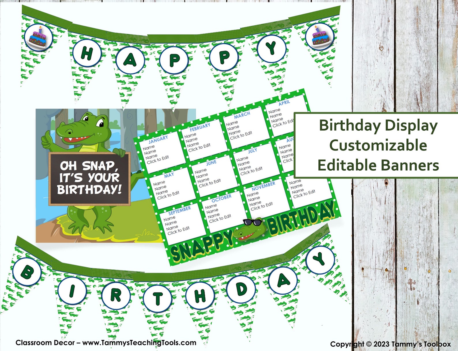 Classroom Decor Set in Alligator Swamp Theme. Includes Bulletin Board ...