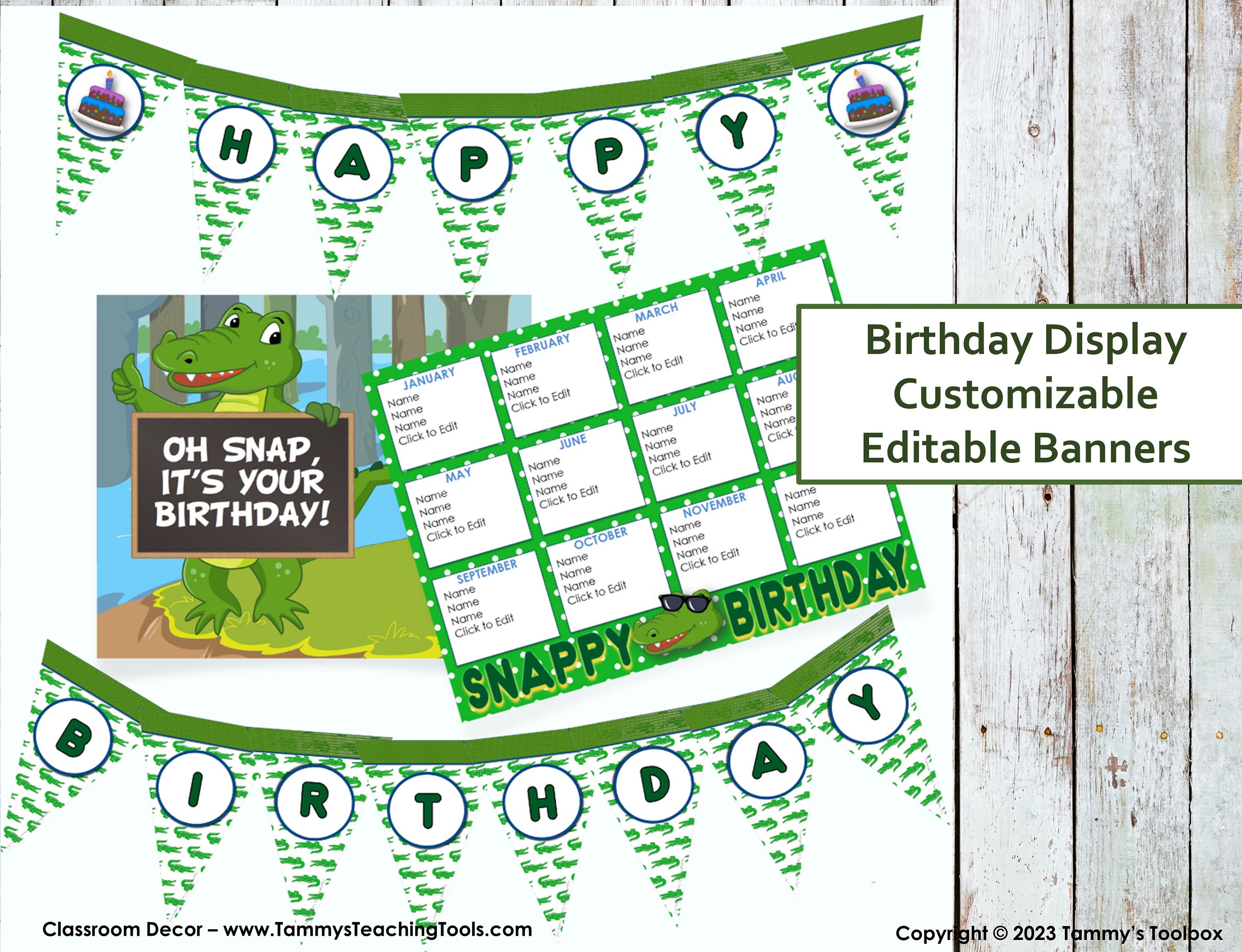 Classroom Decor Set in Alligator Swamp Theme. Includes Bulletin Board ...