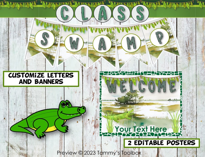 Alligator Craft, Alligator Swamp Theme Classroom, Alligator Party Decor ...
