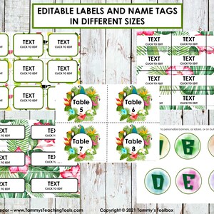 Tropical Classroom Decor Set, Editable, Printable Tropical Beach Theme ...