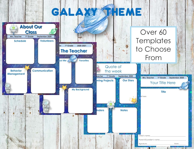 Galaxy Outer Space Classroom Classroom Newsletter Templates, Printable ...