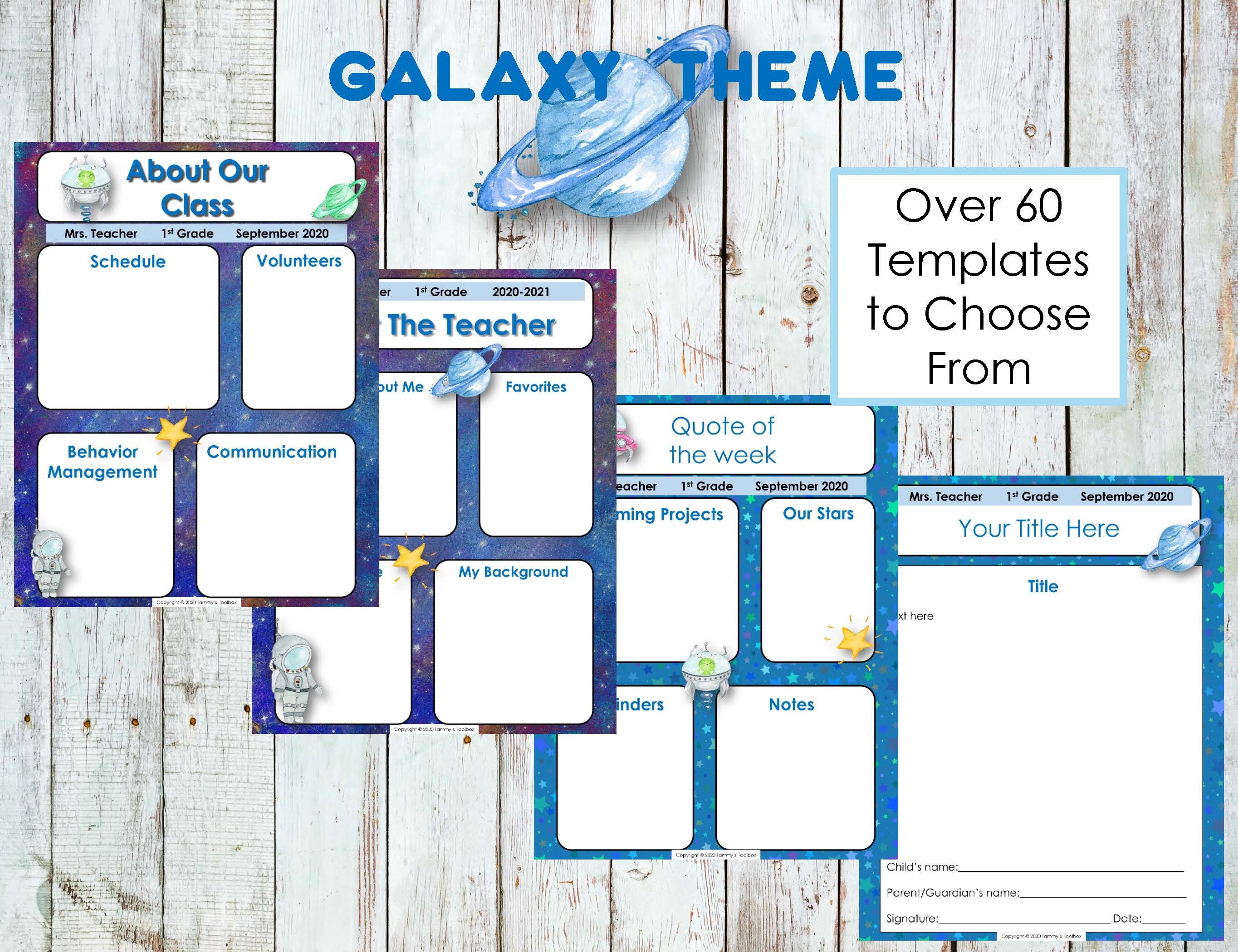 Galaxy Outer Space Classroom Classroom Newsletter Templates, Printable ...