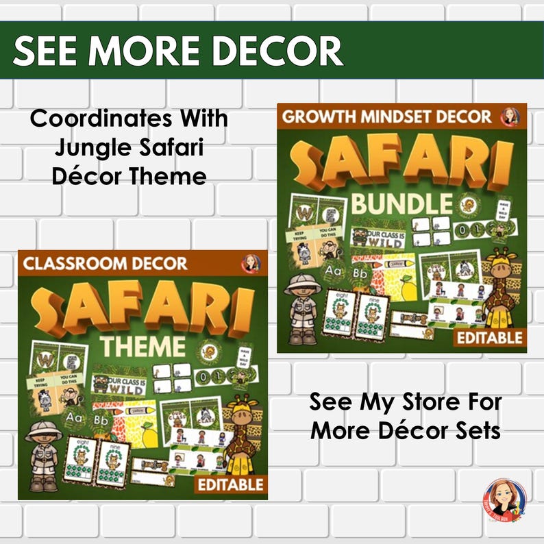 Jungle Safari Classroom Decor Bulletin Board Kit, Safari Bulletin Board ...