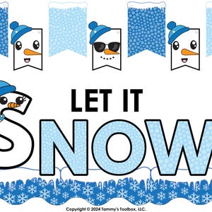 Printable Winter Bulletin Board Kit, Snowman Bulletin Board Letters ...