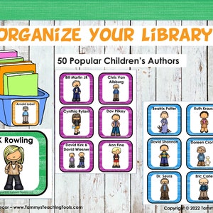 Classroom Library Book Bin Labels in Colorful Brights, Colorful Rainbow ...