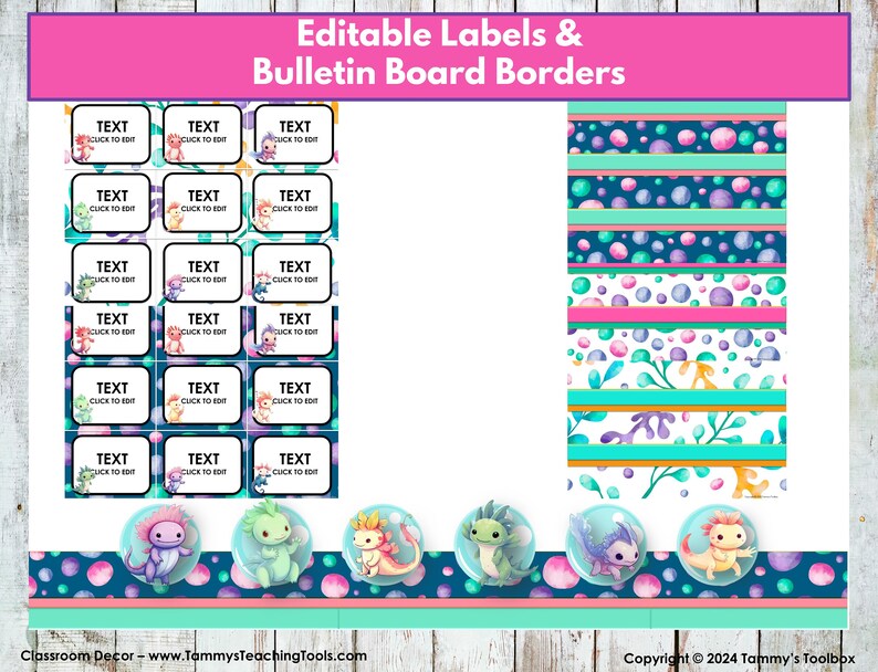 Axolotl Bulletin Board Kit, Classroom Reading Decor, Axolotl ...