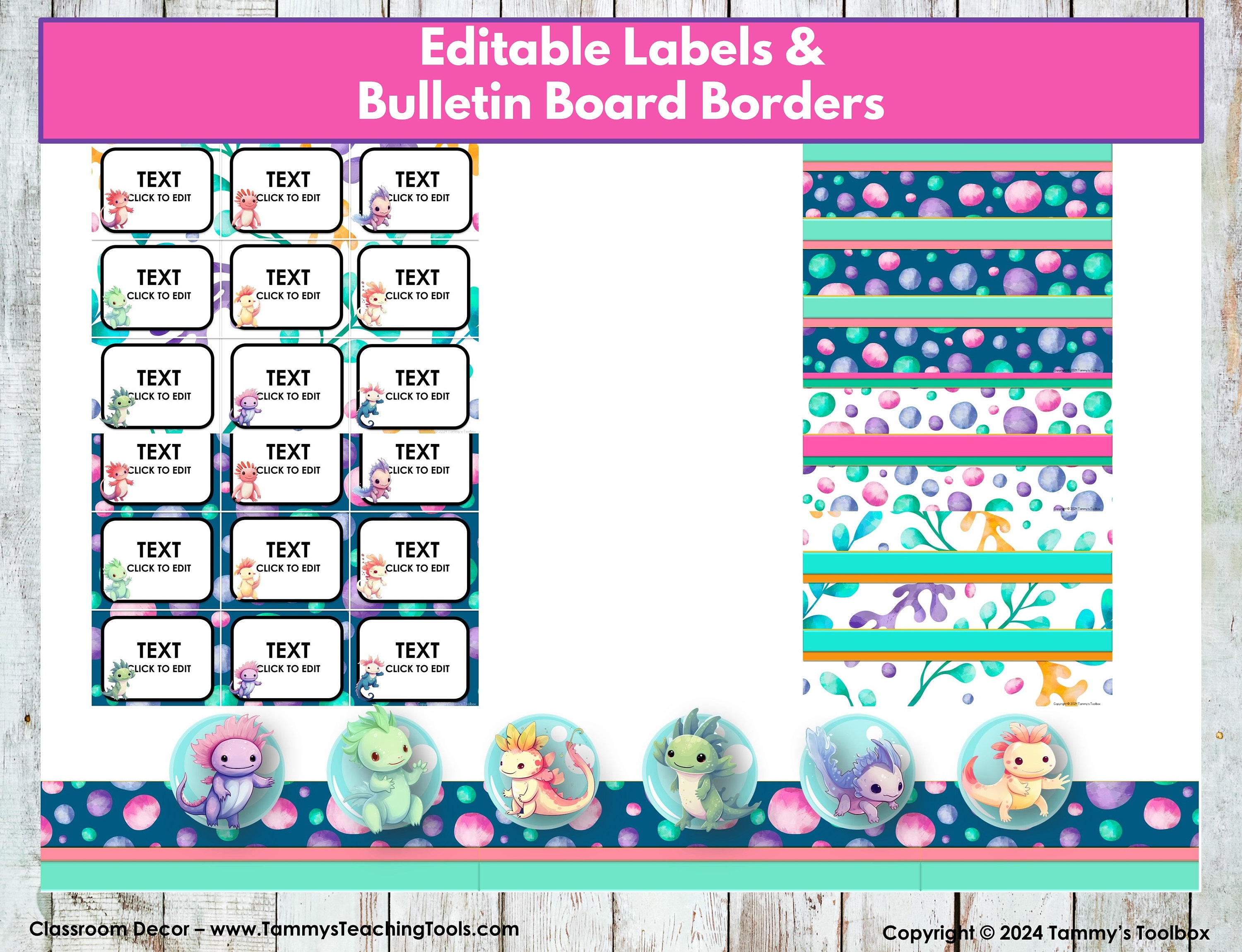 Axolotl Bulletin Board Kit, Classroom Reading Decor, Axolotl ...