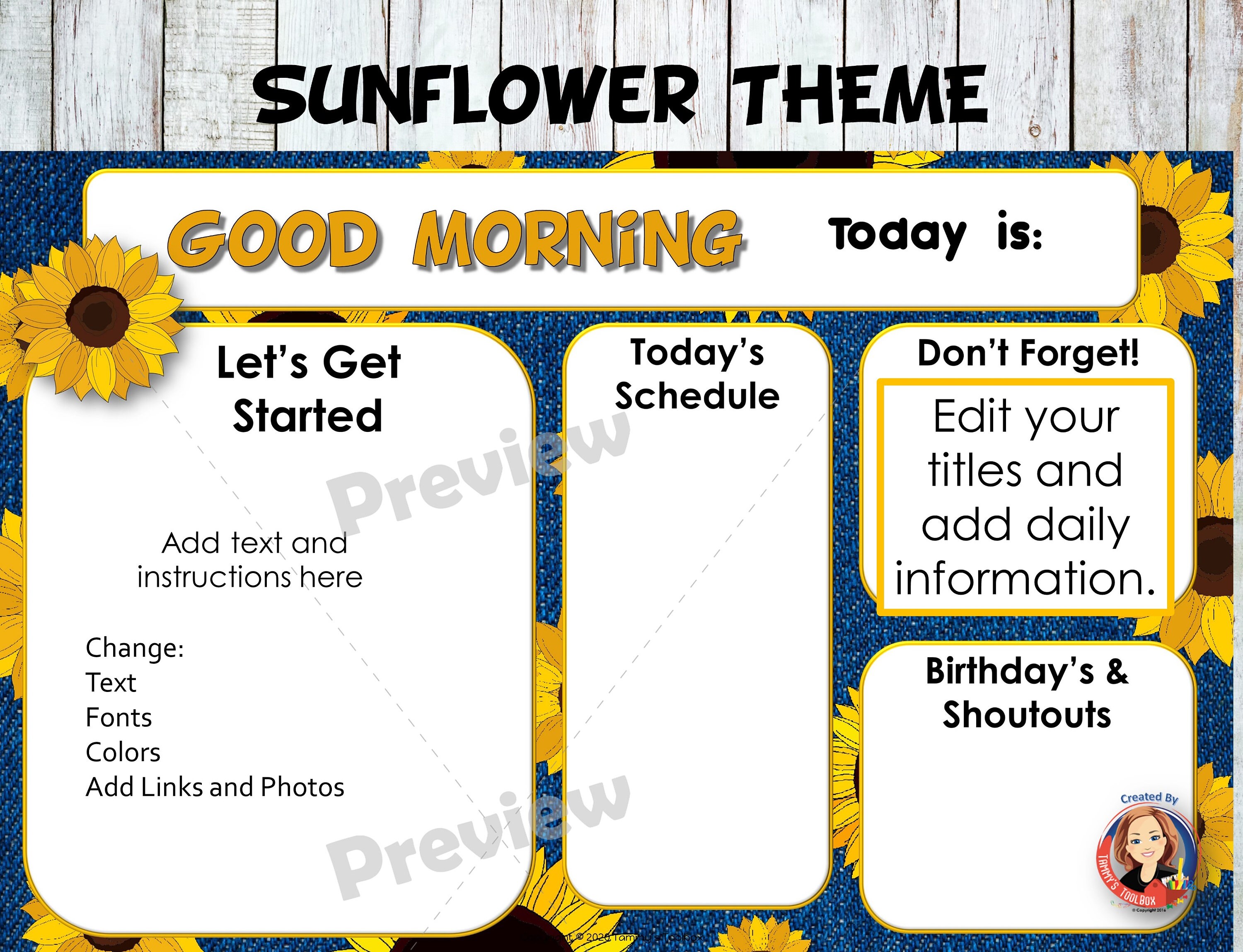Digital Morning Meeting and Assignment Slides in Sunflower Theme - Etsy