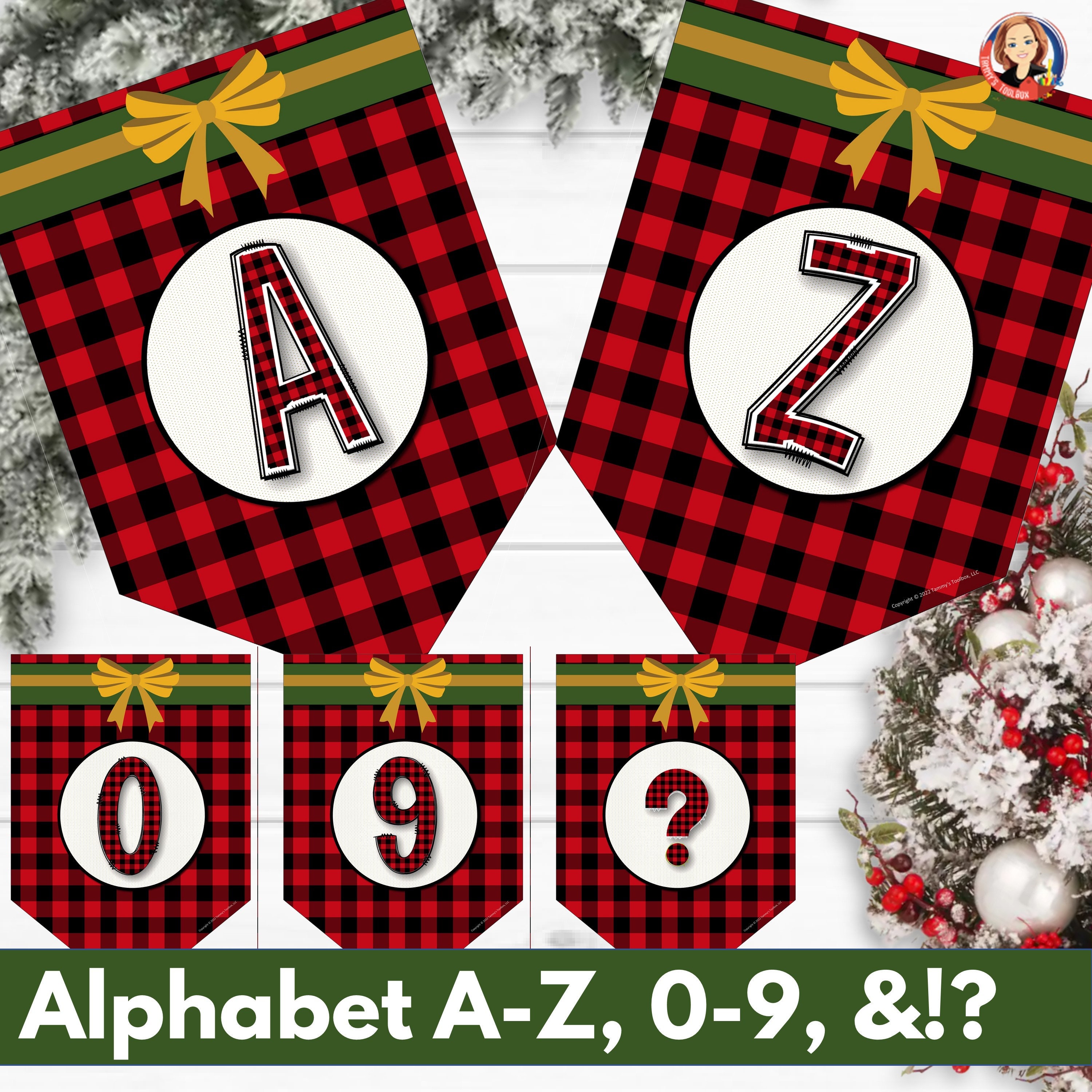 Printable Holiday Christmas Banner Pennants for Party and Bulletin ...