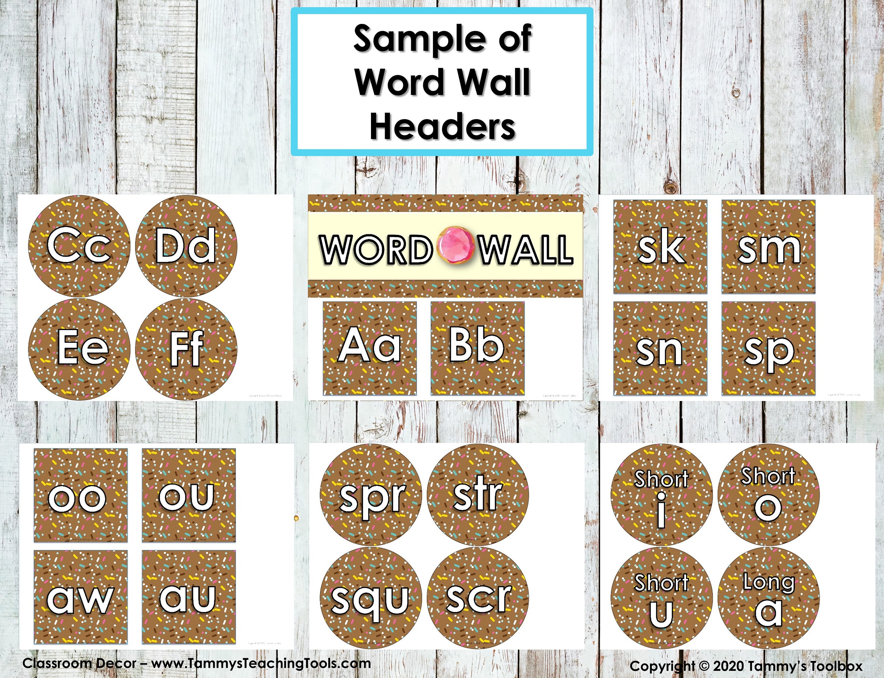 Sight Word and Phonics Word Wall in Donut Theme, Donut Classroom Decor ...
