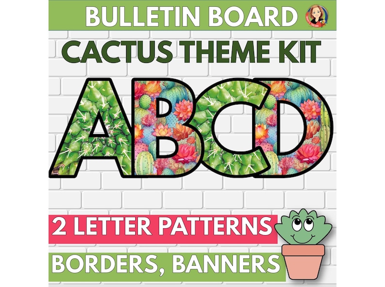Cactus Classroom Decor Kit: Back to School Bulletin Board Set With A-Z ...