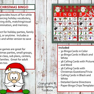 Printable Christmas and Holiday Party Activities Bingo Game - Etsy