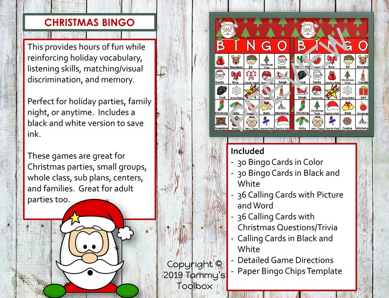 Printable Christmas and Holiday Party Activities Bingo Game - Etsy