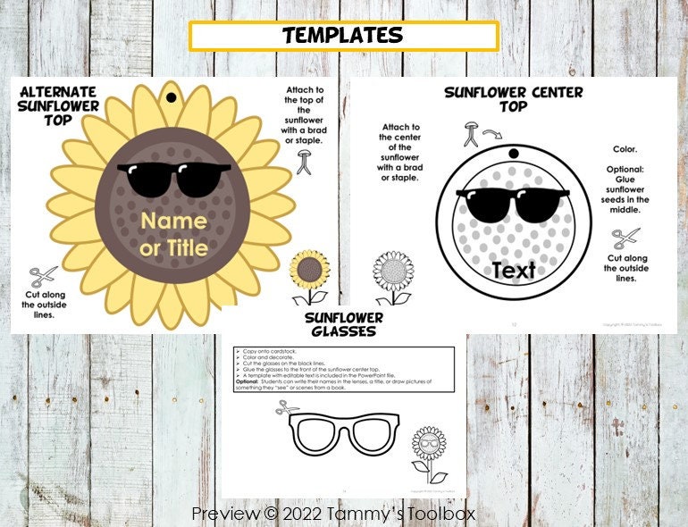 Sunflower Craft, Getting to Know You Writing Display, Sunflower Back to ...