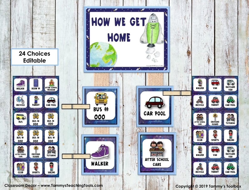 Galaxy Outer Space Classroom Schedule and Management Decor Set ...