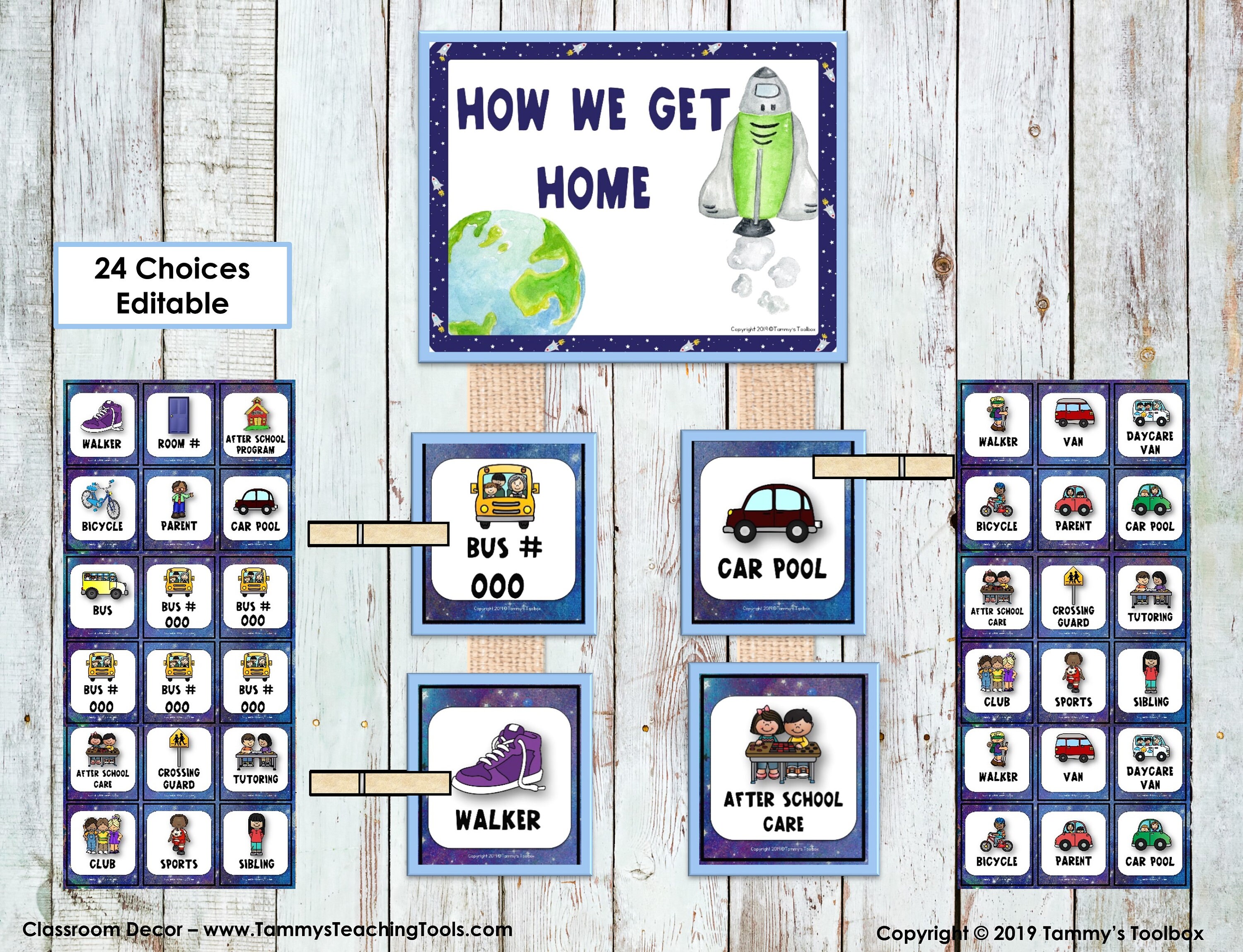 Galaxy Outer Space Classroom Schedule and Management Decor Set ...