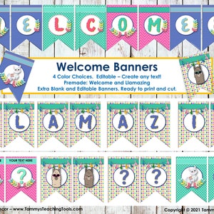 Llama Classroom Decor Bundle Editable, Llama Theme Classroom Bulletin ...
