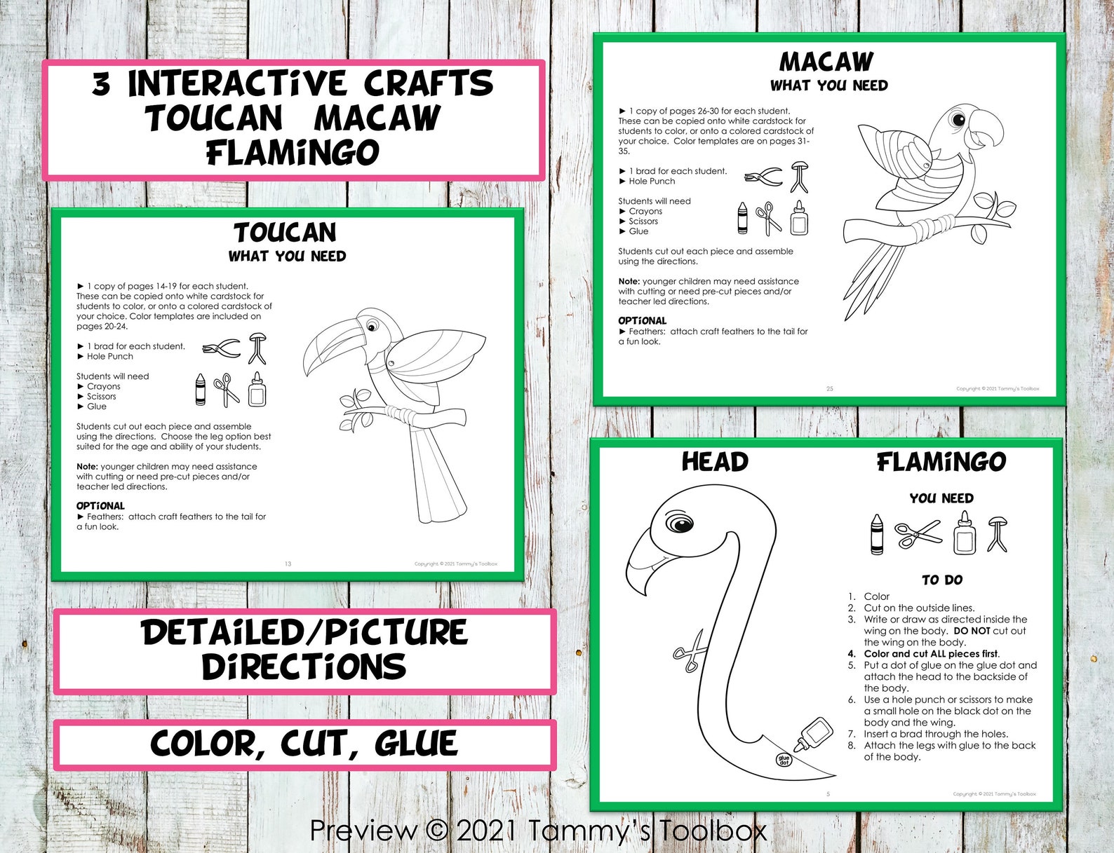 Tropical Birds All About Me Craft and Back to School Bulletin Board Kit ...