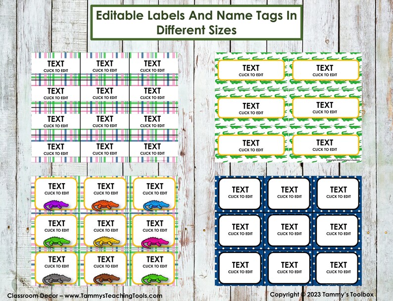 Classroom Decor Set in Alligator Swamp Theme. Includes Bulletin Board ...